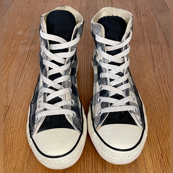 Converse | Shoes | Vintage Converse Chuck Taylor Hi Top Black White ...